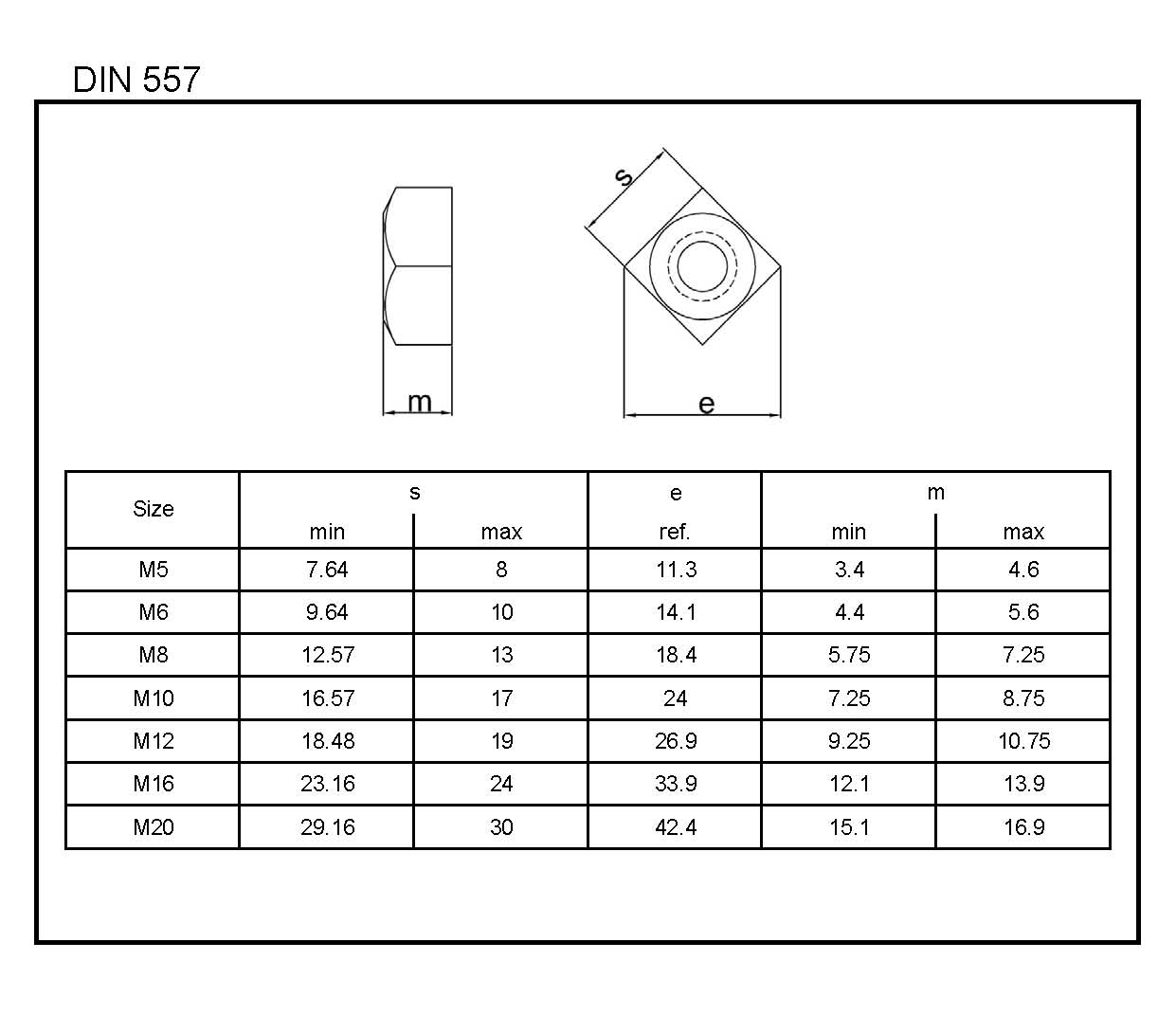 DIN 557-L&W Fasteners Company